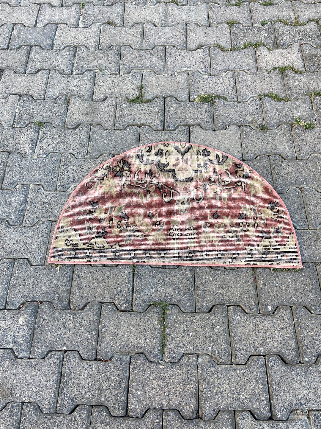 Entry Rug, 2x3 Ft Semicircle Rug, 2x3 Ft Small Rug, Doormat, Vintage ...
