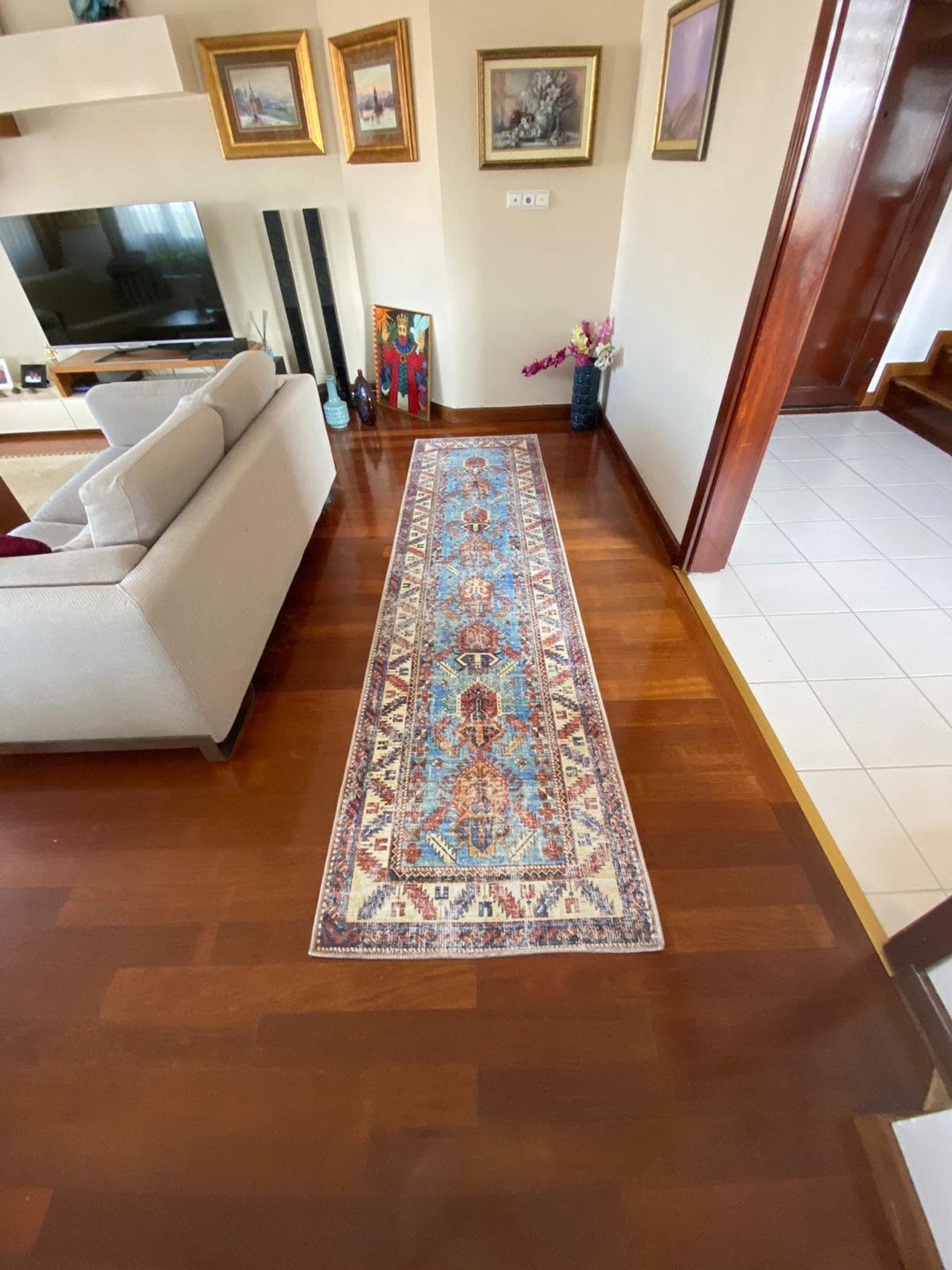 Turkish Antique Carpet Design Runner Rug for Kitchen Hallway Entryway ...