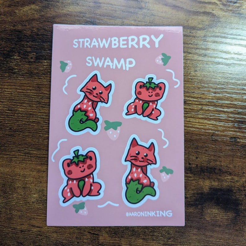 Strawberry Swamp Sticker Sheet - Etsy
