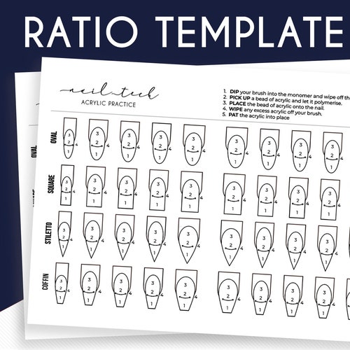 Acrylic Ratio Practice Sheet - Etsy UK