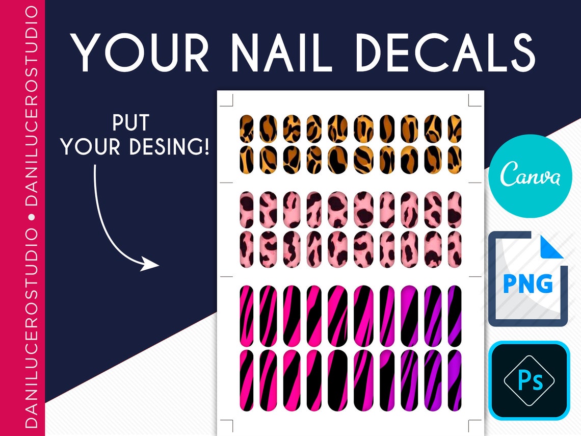 ROUND NAIL DECAL Design Custom Nail Wrap Designs Print - Etsy UK