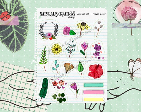 Ephemera Stickers DIY Stickers Kit Journal Kit | Etsy
