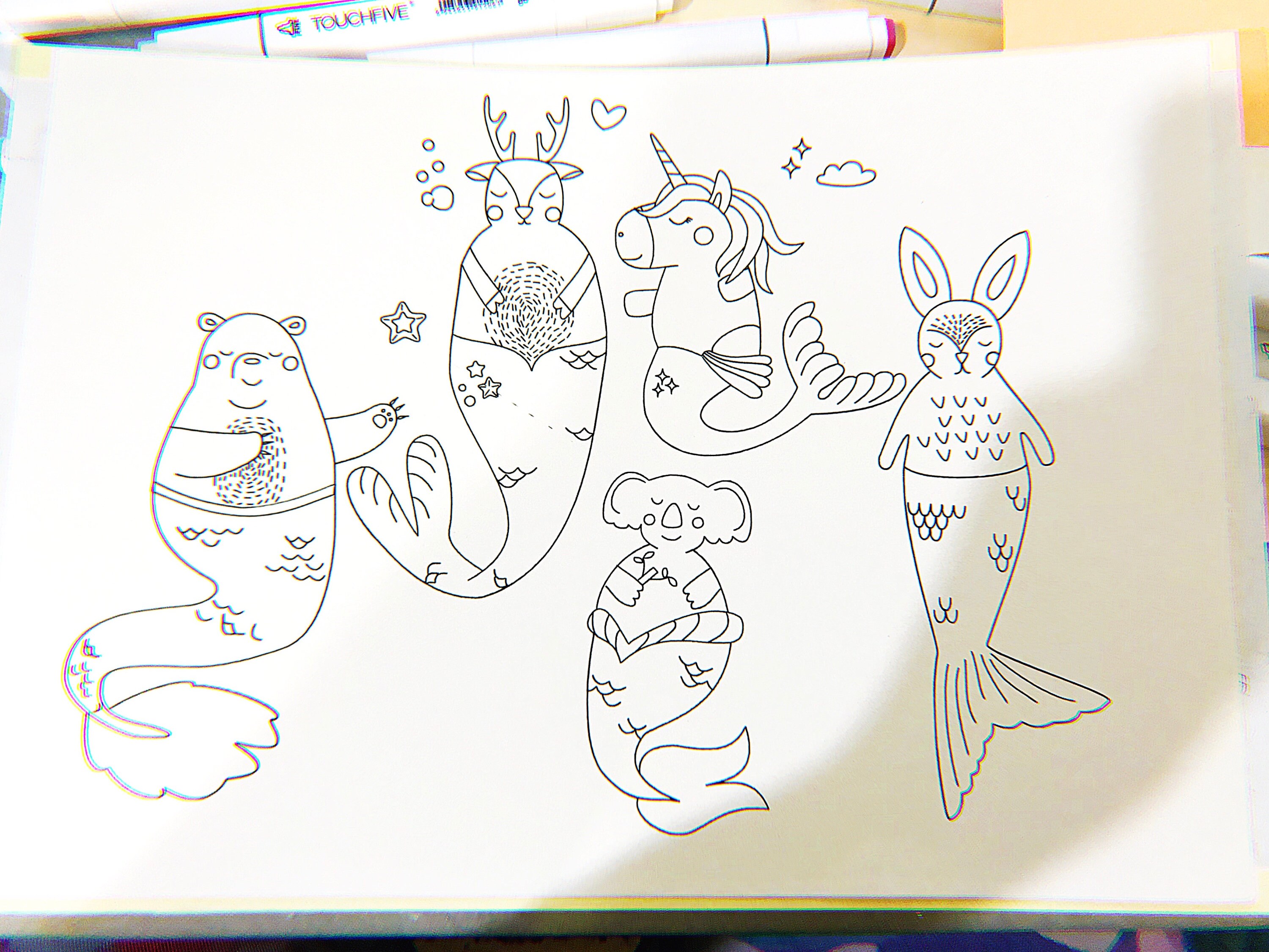 Single Line SVG Mermaid SVG Kit 3 - Etsy