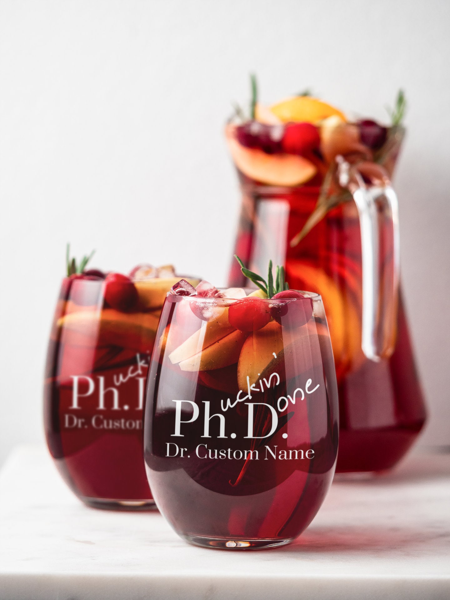 Personalized Phd Graduation Gifts Glassware Etched Stemless Wine Glass ...