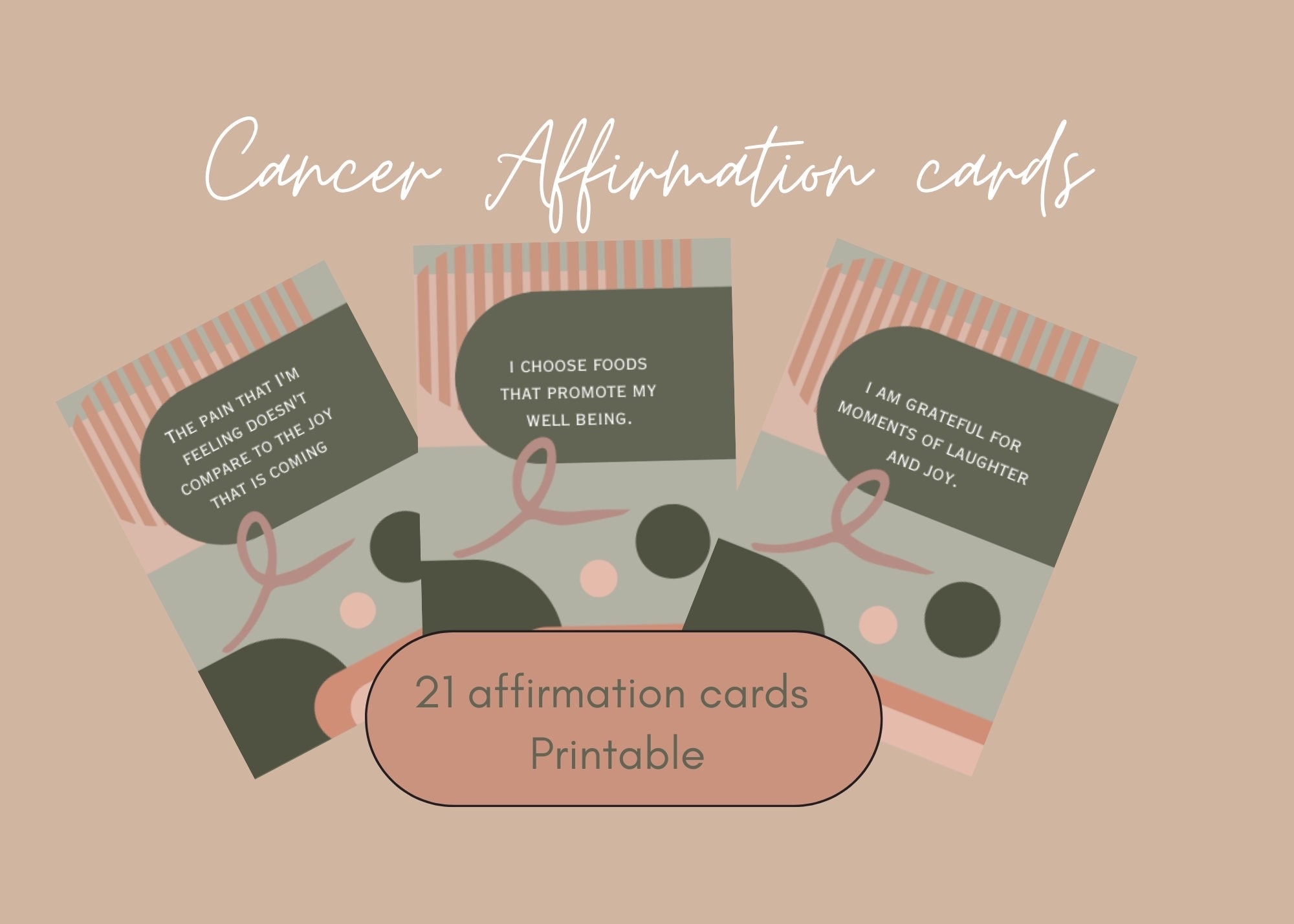 Cancer Affirmation Cards Printable, Instant Download. A4 Print Size - Etsy