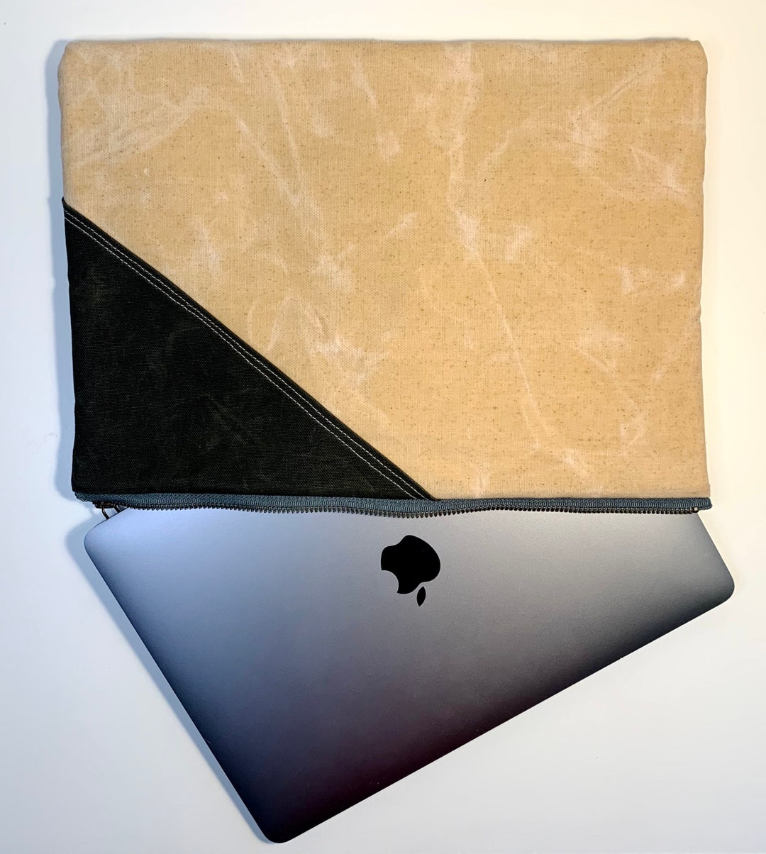 Waxed Canvas Padded Laptop Sleeve, Zippered Laptop Case, Computer Case ...