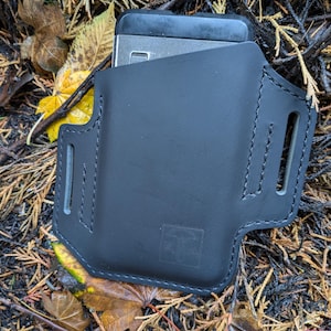 Slanted Leather Phone Holster, Leather Phone Case With Belt Loops ...