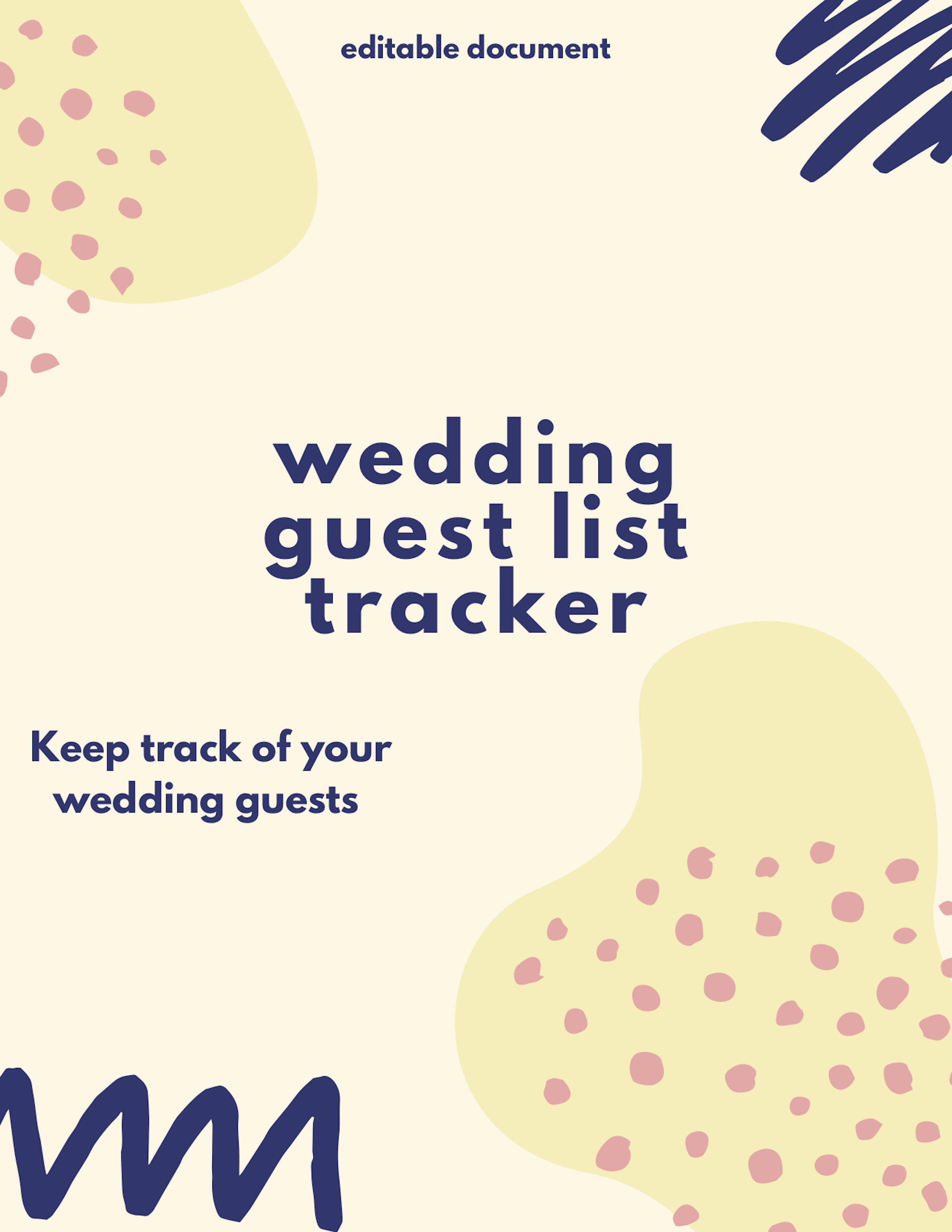 Wedding Guest List & Seating Chart Tracker EXCEL Editable - Etsy