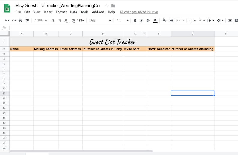 Wedding Guest List & Seating Chart Tracker EXCEL Editable - Etsy