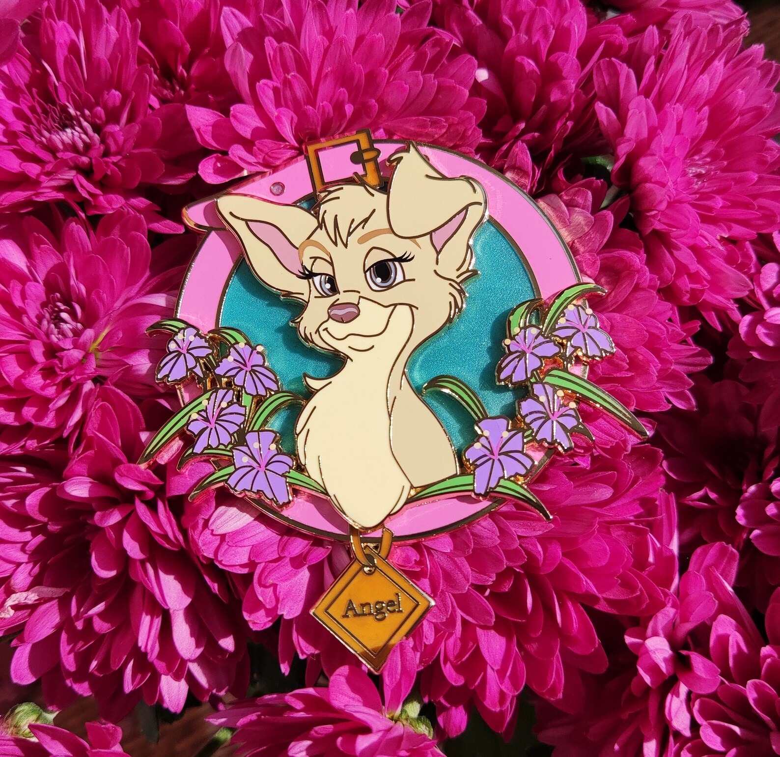 Angel Scamp Lady and the Tramp Portrait Dog Enamel Fantasy Pin - Etsy