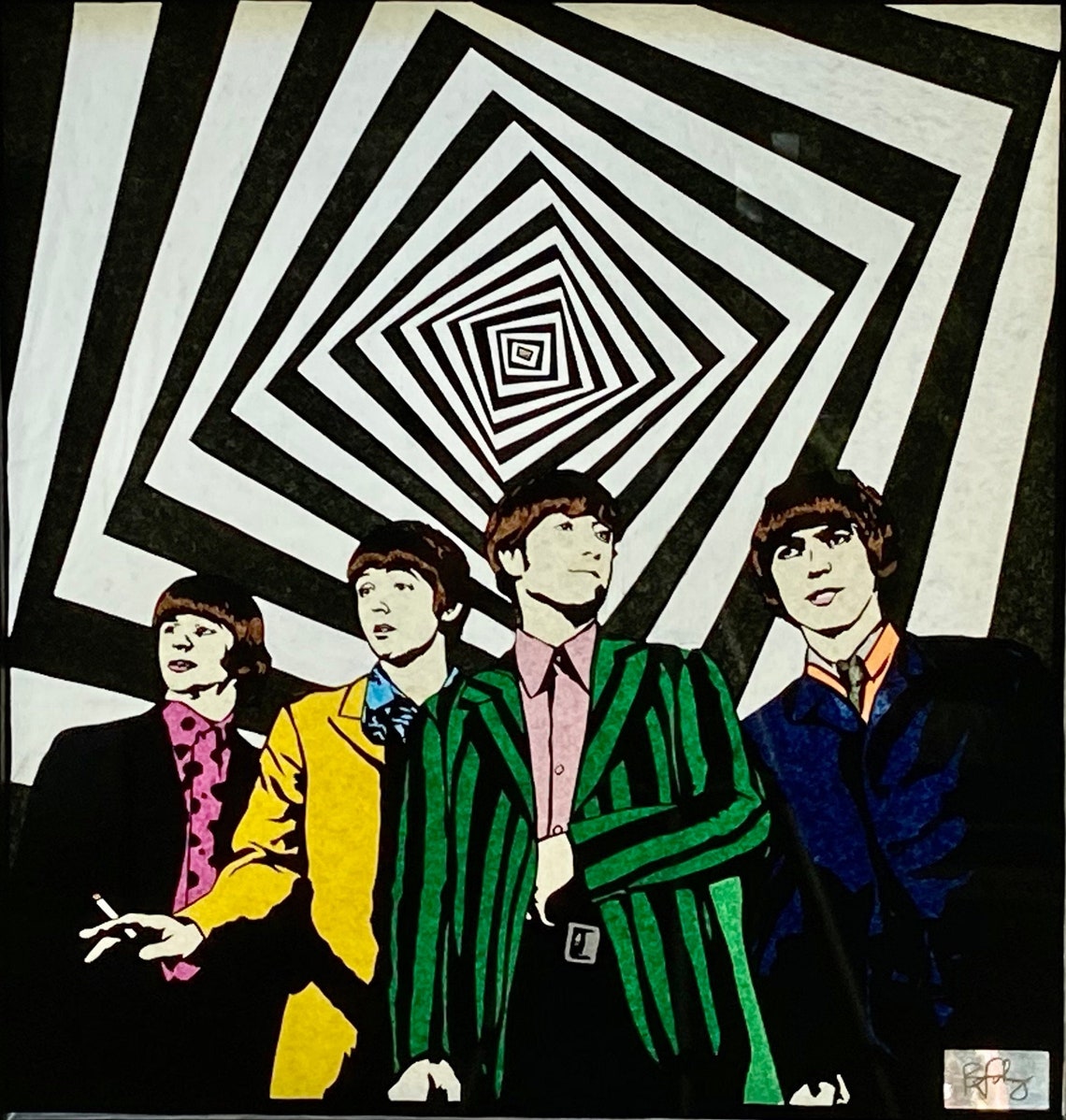 Beatles Op Art One-of-a-kind Original Art - Etsy