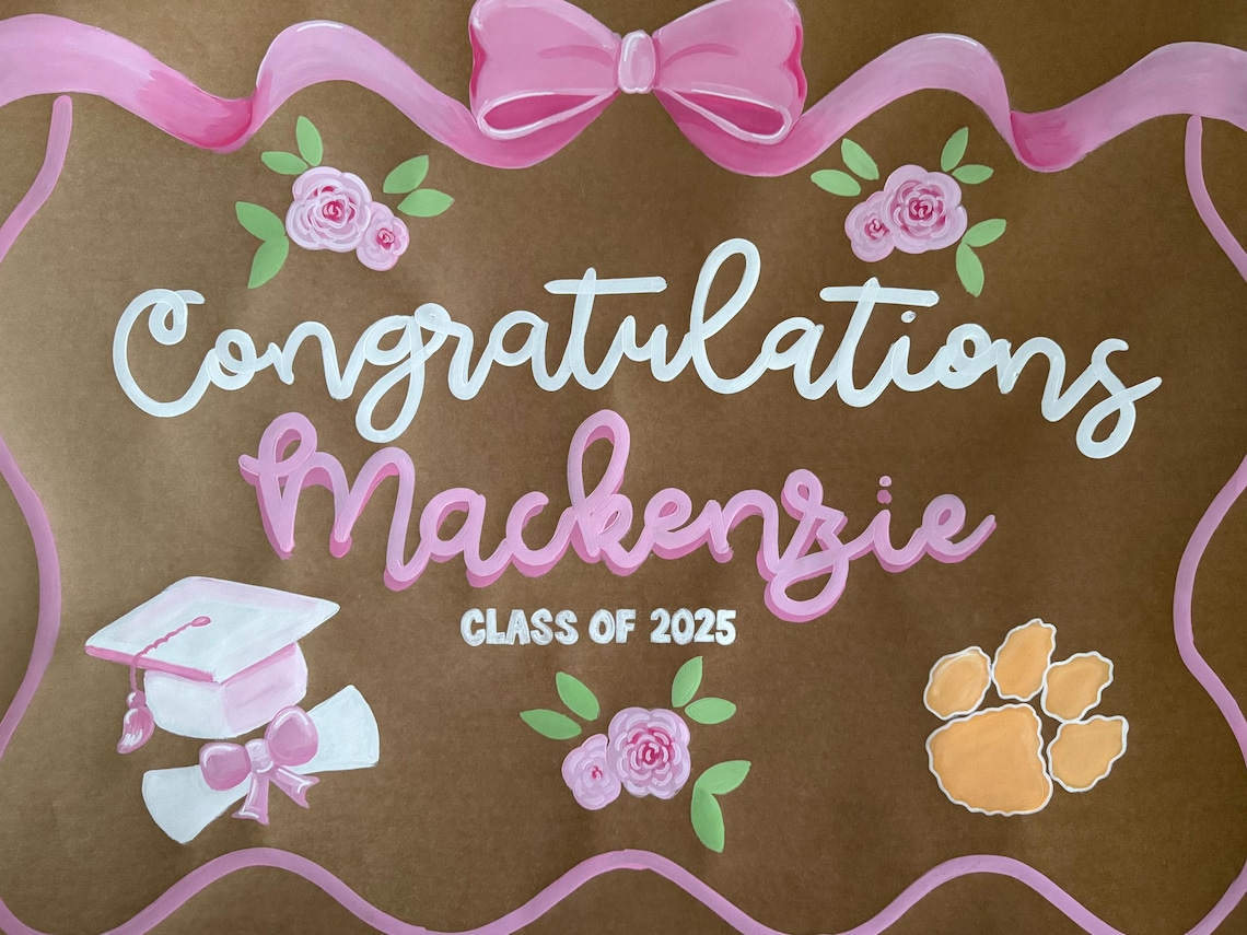 Custom Hand-painted Graduation Banner – Personalized Celebration Decor ...