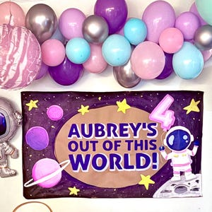 Out of This World Space Theme Birthday Banner - Etsy