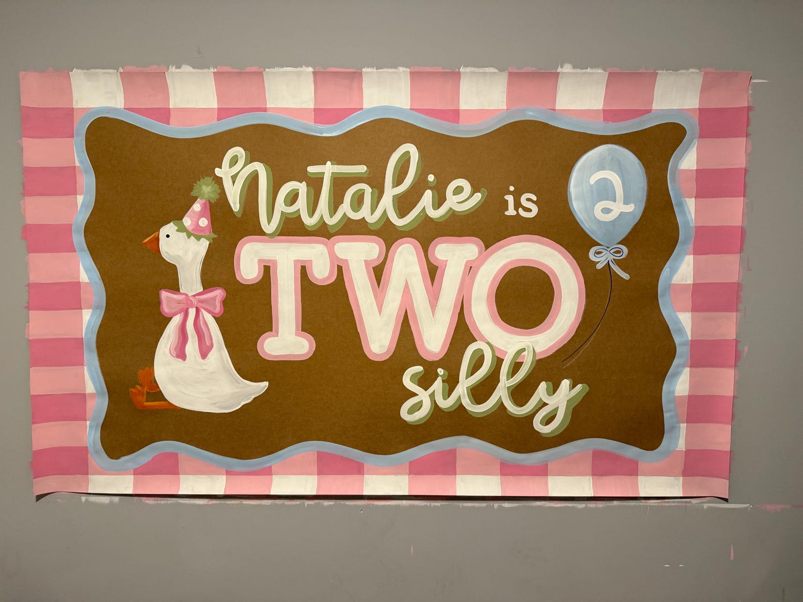Custom Hand Painted Brown Paper Banner- One Silly Goose, Two Silly - Etsy