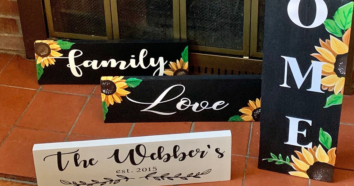 Handpainted Sunflower Wooden Sign - Etsy