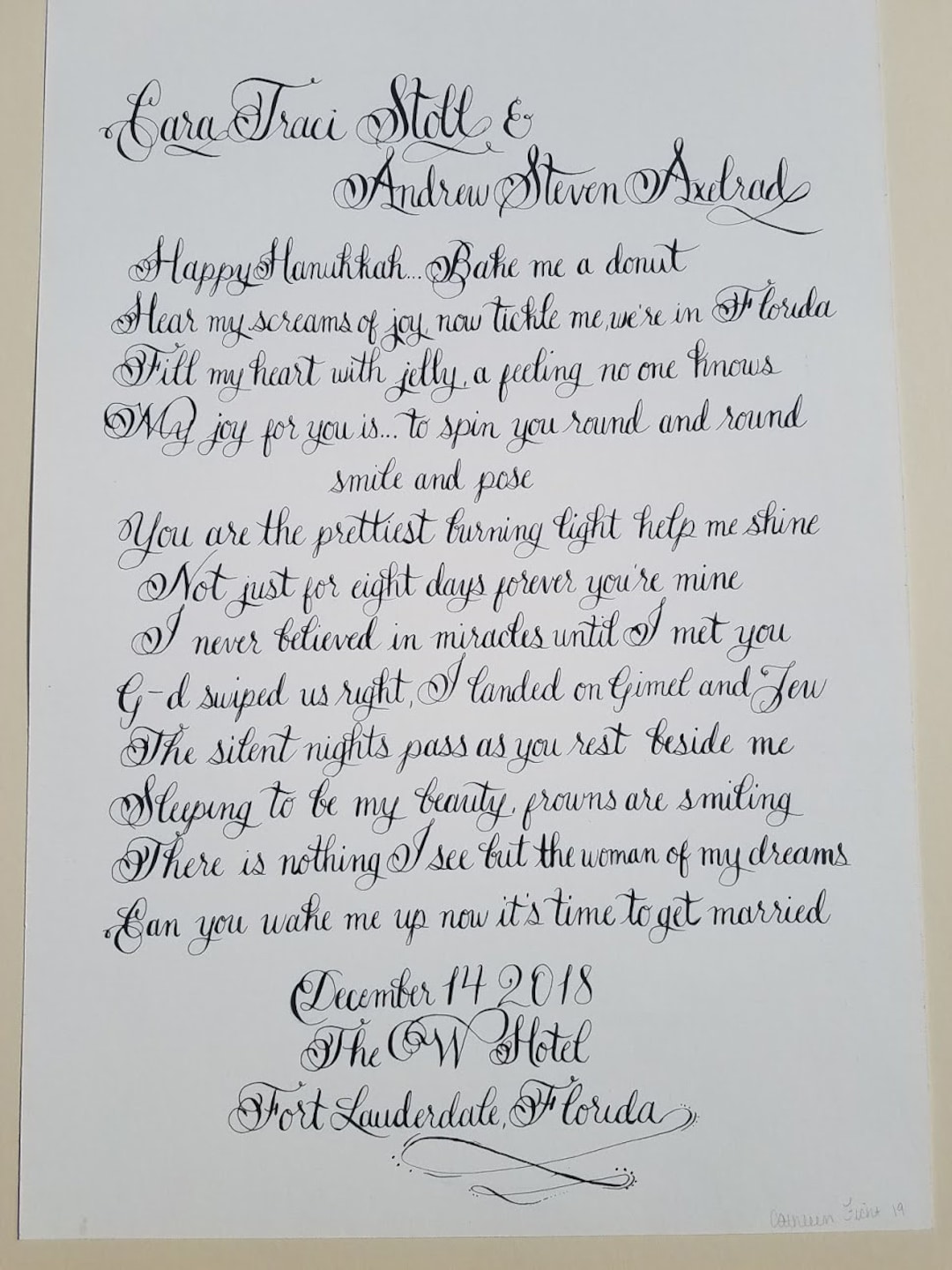Custom Handwritten Calligraphy Vows, Poems, Songs, Letters - Etsy