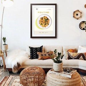 Poutine Poster, Midcentury Poutine Print, Food Wall Art, Food Recipe ...