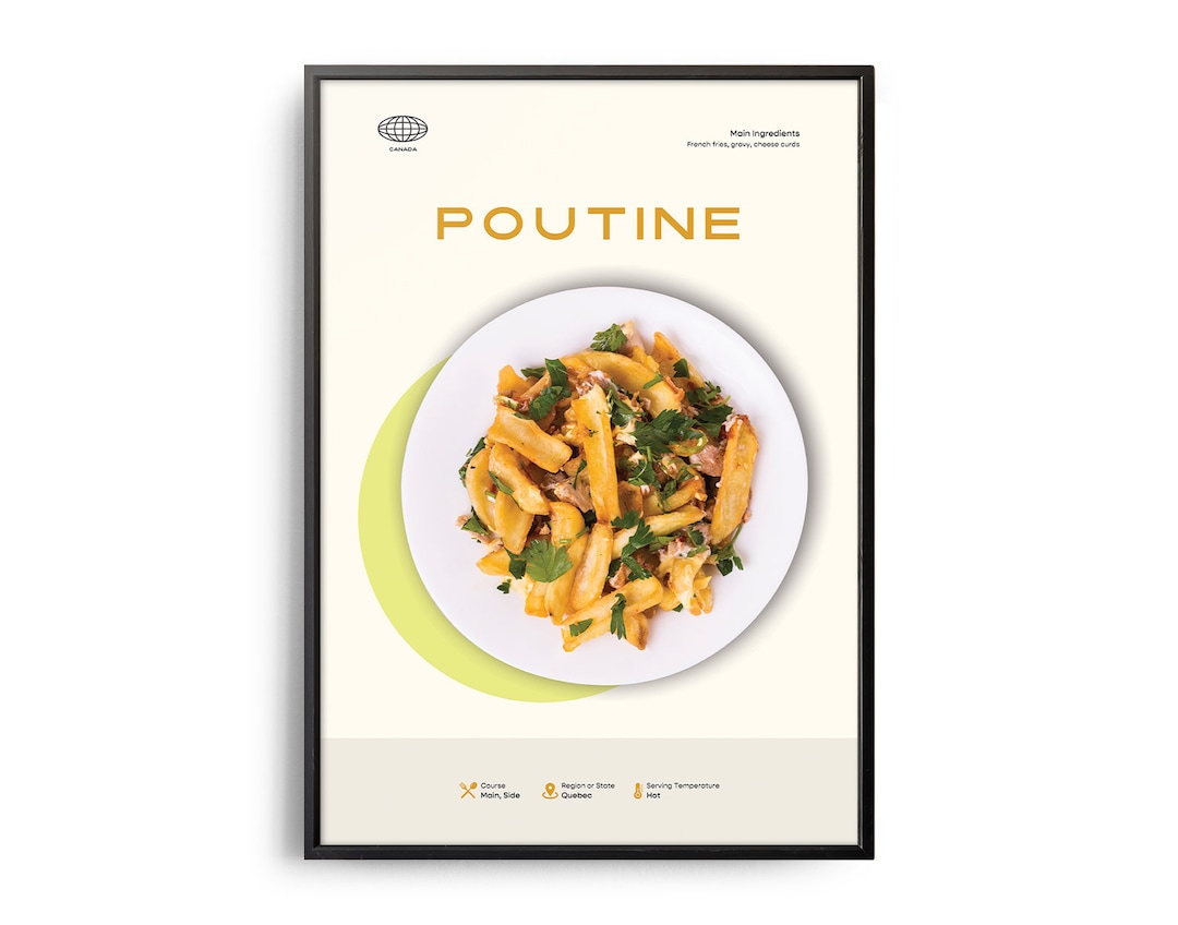 Poutine Poster, Midcentury Poutine Print, Food Wall Art, Food Recipe ...