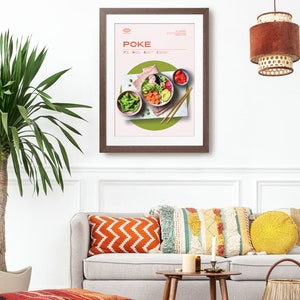 Hawaiian Poke Poster, Midcentury Poke Print, Food Wall Art, Food Recipe ...