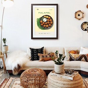 Falafel Poster, Midcentury Falafel Print, Food Wall Art, Food Recipe ...