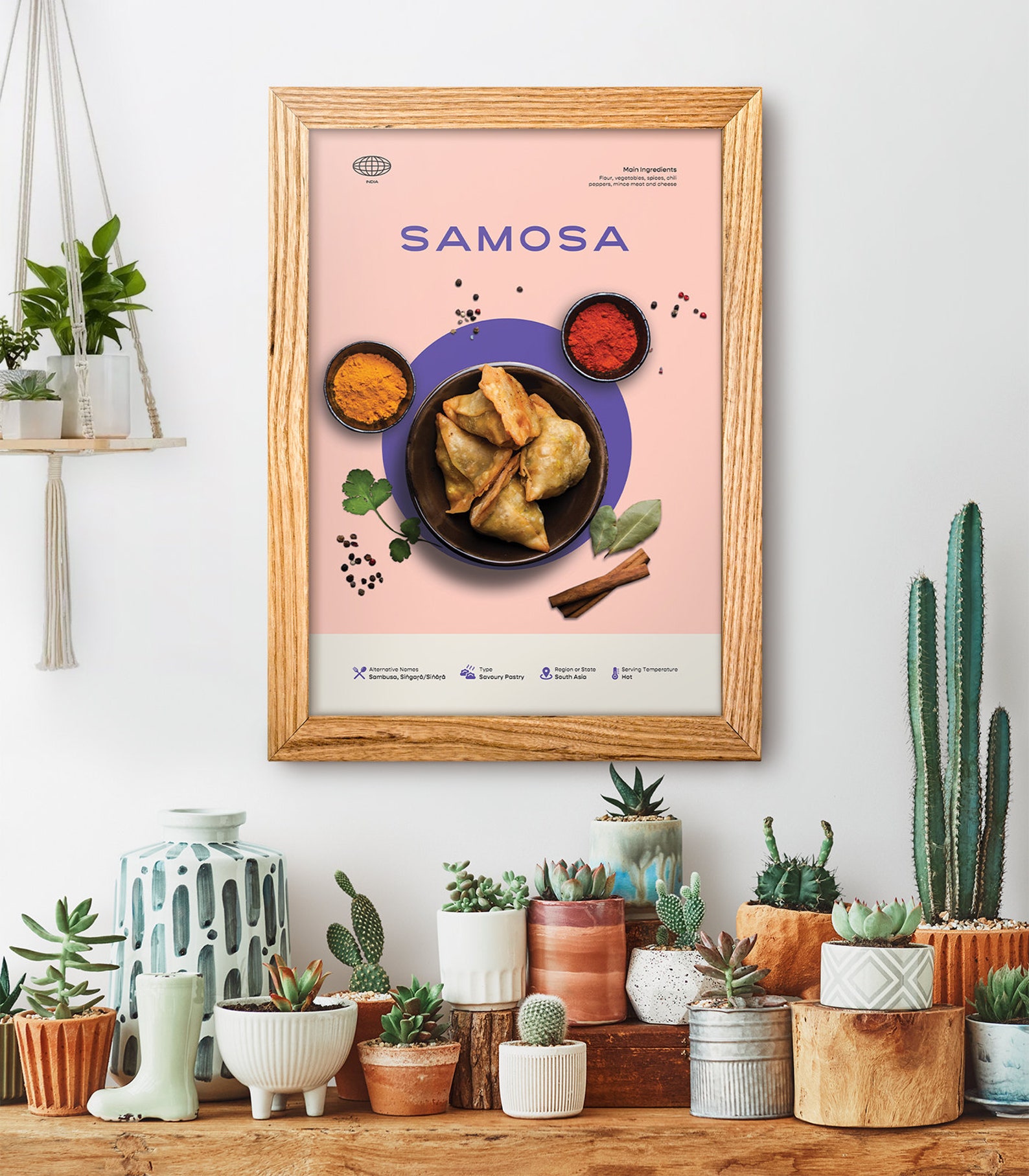 Samosa Poster Midcentury Samosa Print Food Wall Art Food | Etsy