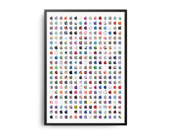 Apple Event Logos Print Apple Brand Logos Colorful Apple | Etsy