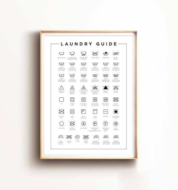 Laundry Guide Print Laundry Guide Wall Art Bathroom Wall | Etsy Australia