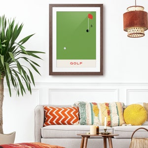 Midcentury Golf Print, Midcentury Sport Print, Golf Wall Art, Modern ...