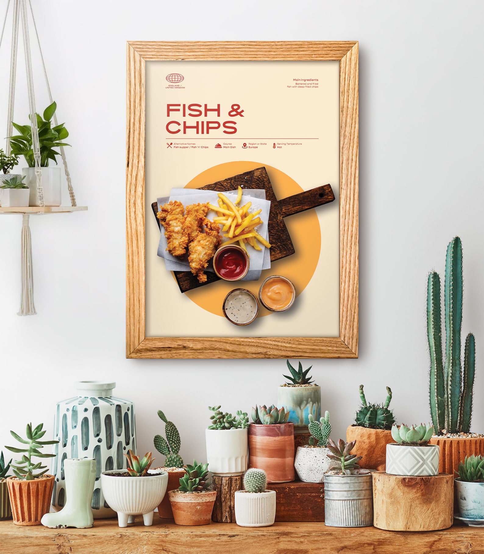 Fish and Chips Poster, Midcentury Fish and Chips Print, Food Wall Art ...