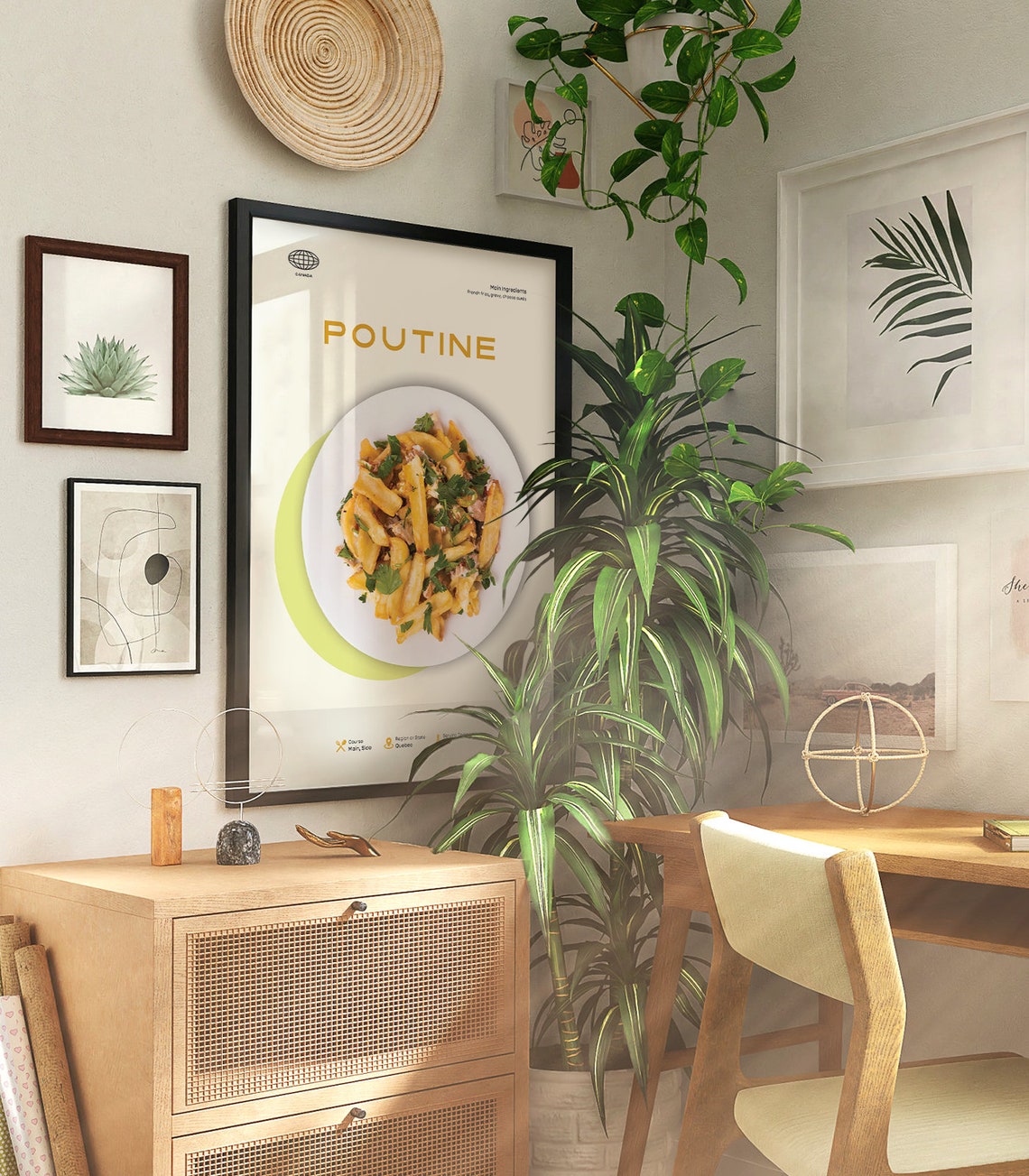 Poutine Poster Midcentury Poutine Print Food Wall Art Food | Etsy