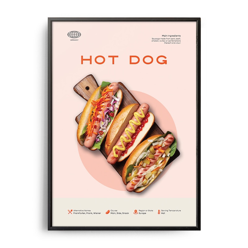 Hot Dog Art - Etsy