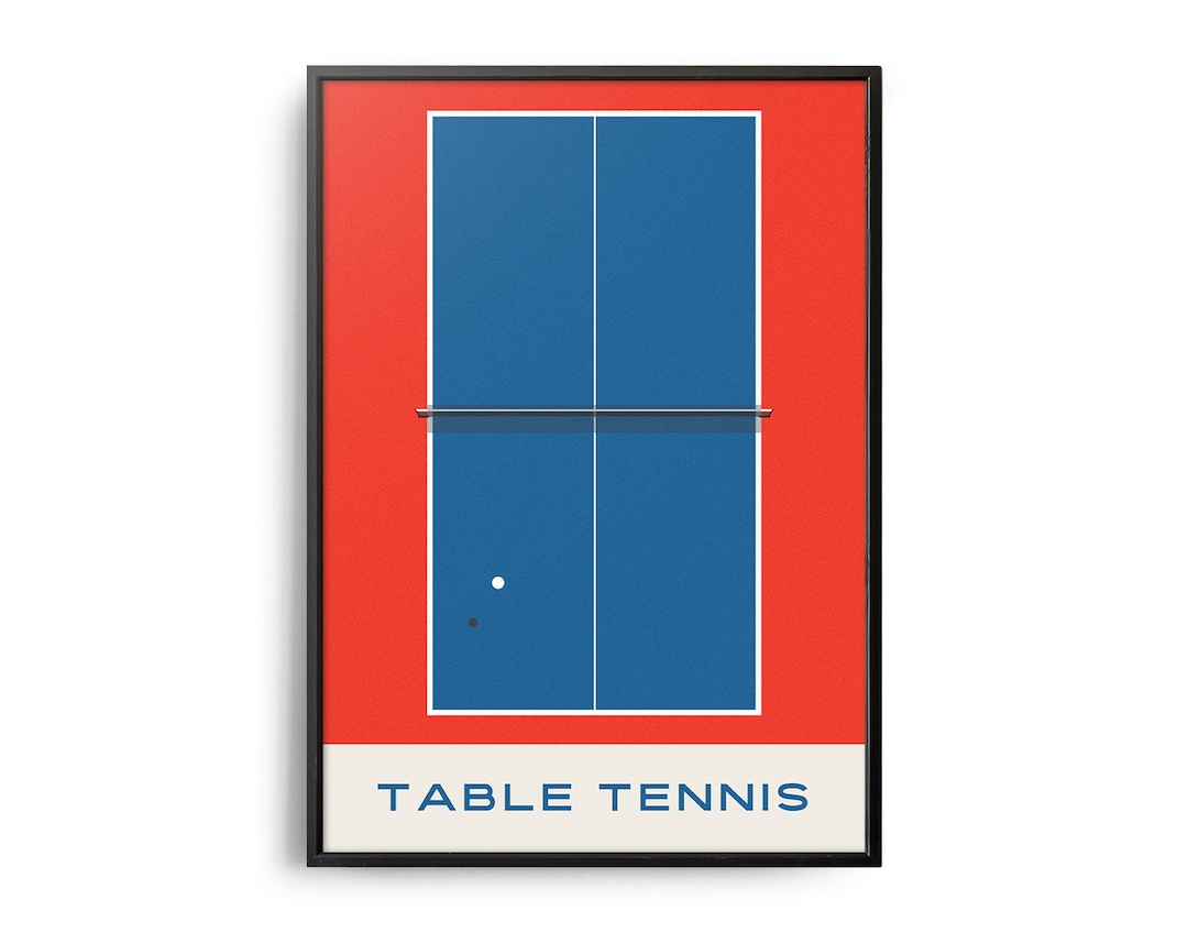 Midcentury Table Tennis Print, Midcentury Sport Print, Table Tennis ...