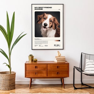 Custom Movie Style Dog Poster Minimal Movie Gift Print Retro | Etsy