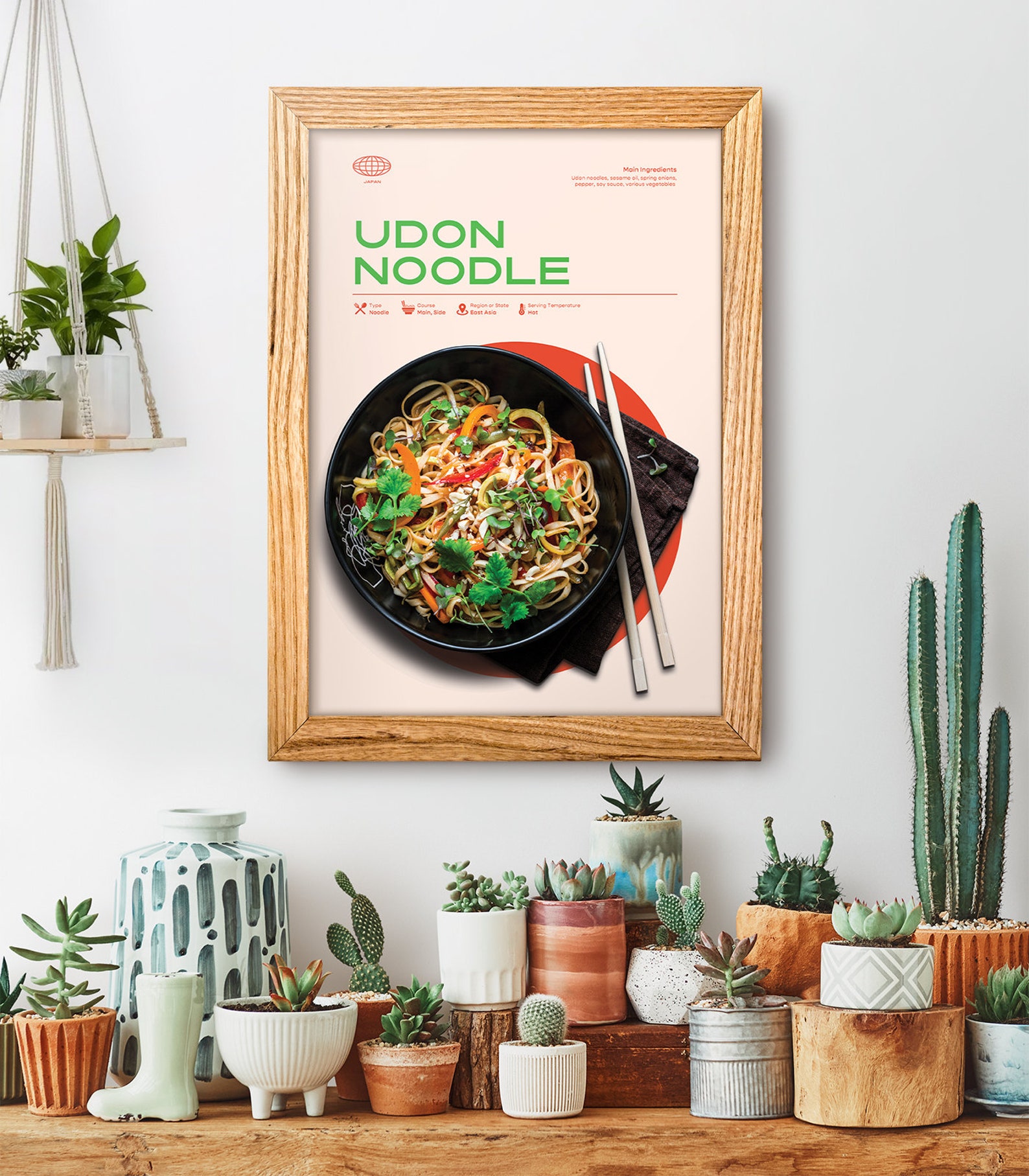 Udon Noodle Poster, Midcentury Udon Noodle Print, Food Wall Art, Food ...