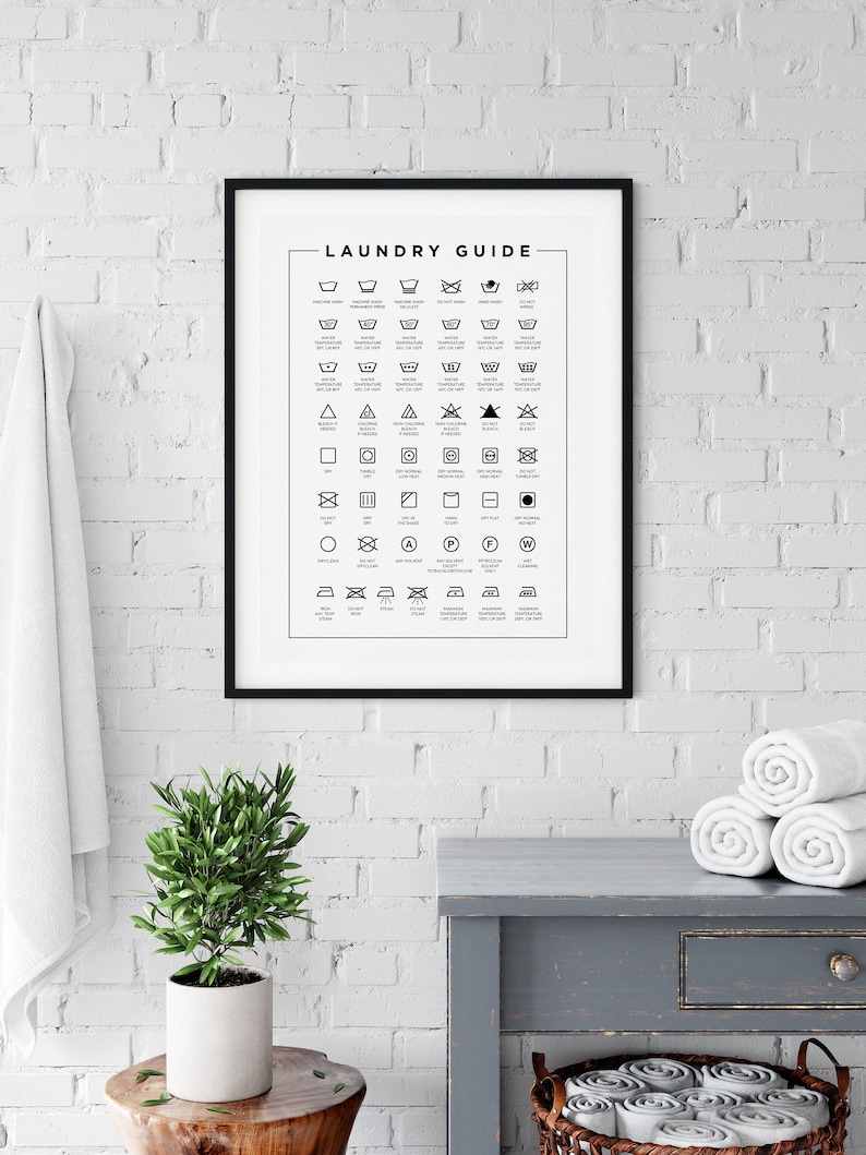 Laundry Guide Print Laundry Guide Wall Art Bathroom Wall - Etsy UK