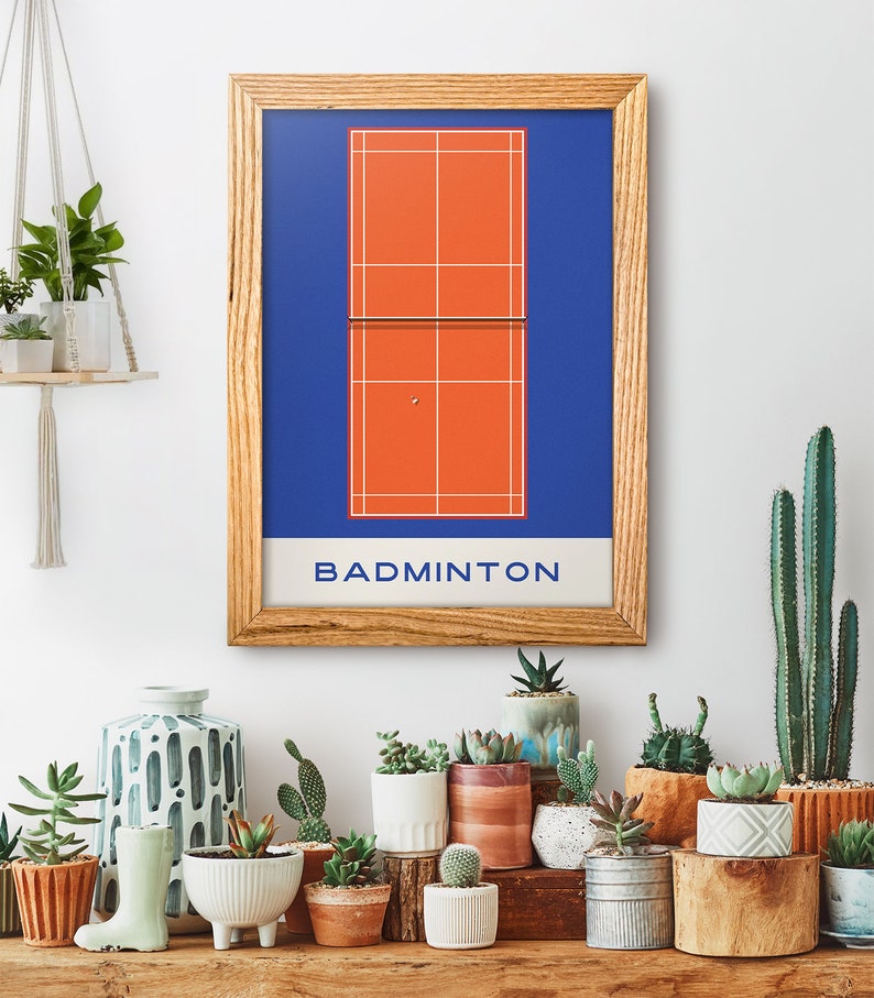 Midcentury Badminton Print, Midcentury Sport Print, Badminton Wall Art ...