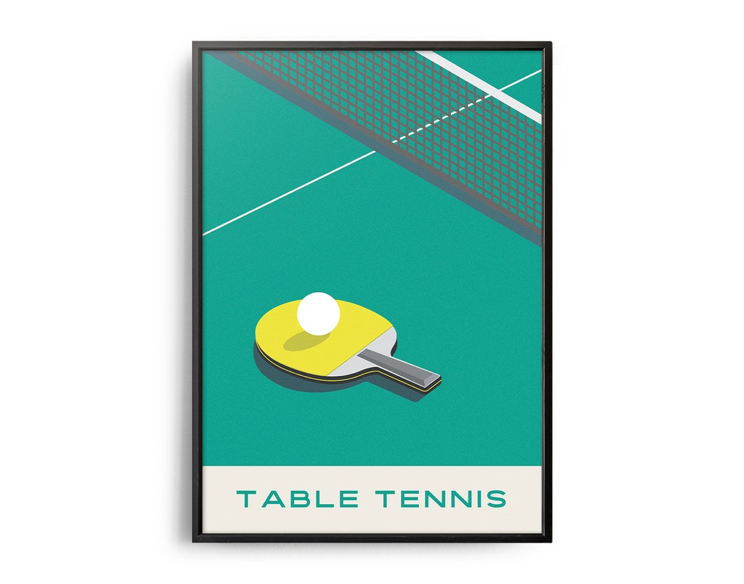 Midcentury Table Tennis Print, Midcentury Sport Print, Table Tennis ...