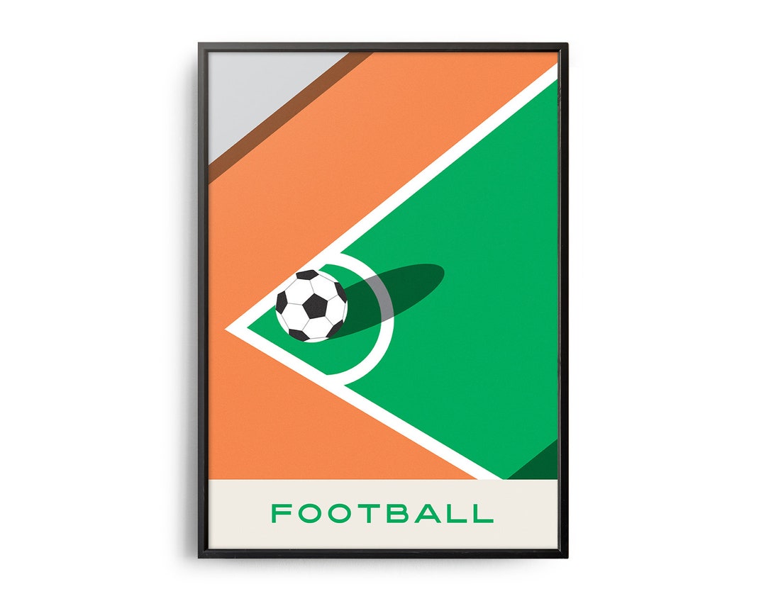 Midcentury Football Print, Midcentury Sport Print, Football Wall Art ...