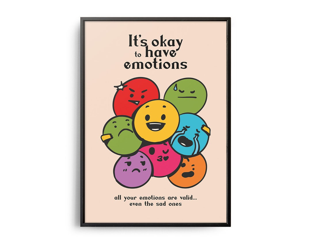 Retro It's Okay to Have Emotions Poster, Retro Print, Inspirational ...