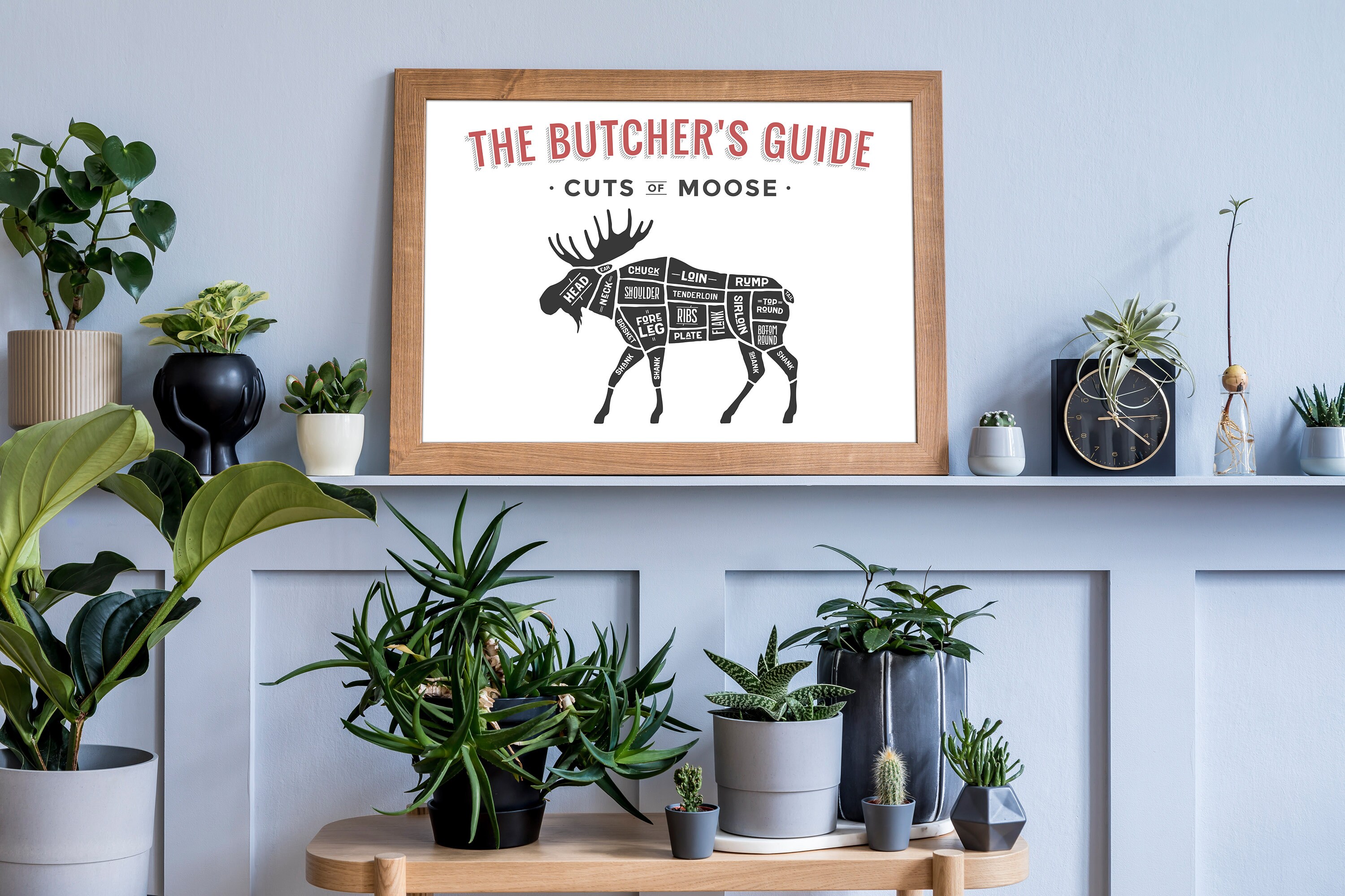Cuts of Moose Print the Butcher's Guide Wall Art Vintage | Etsy UK