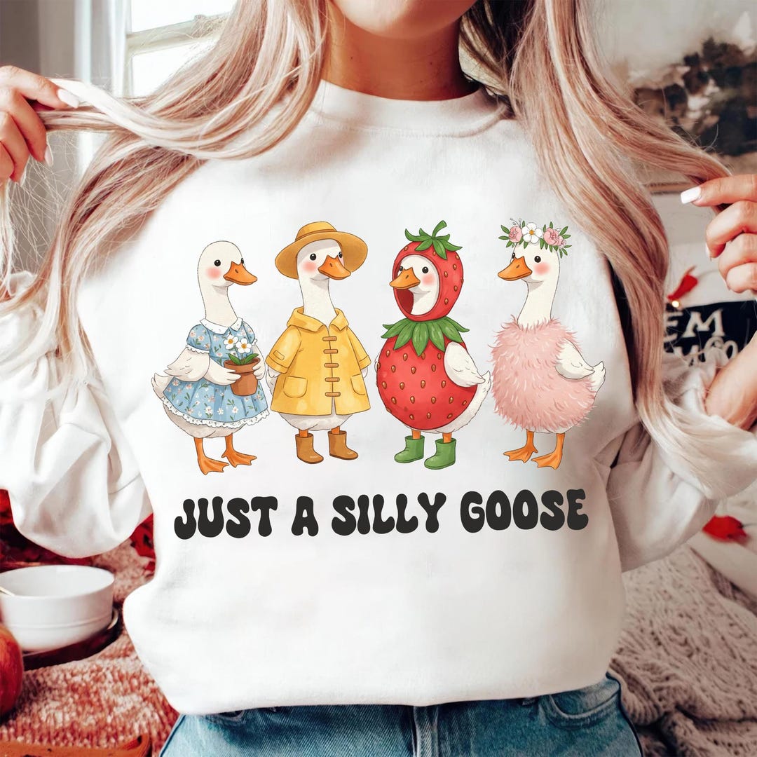 Vintage Cottagecore Goose Png, Just A Silly Goose PNG, Trending Goose ...
