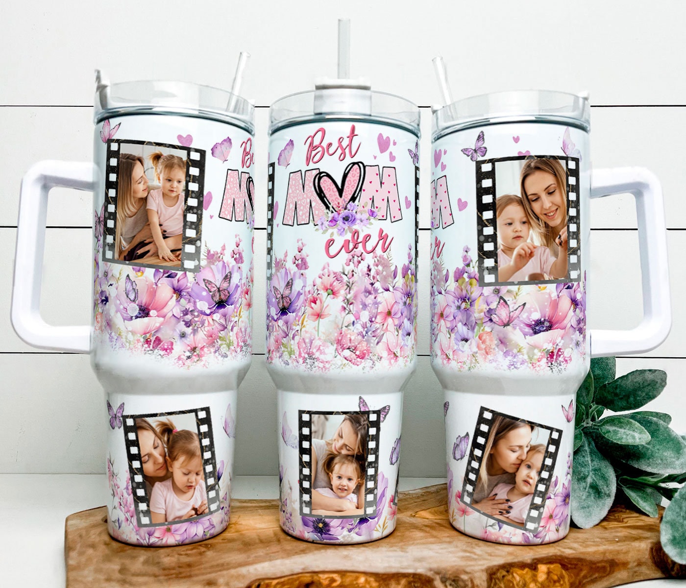 Custom Photo Tumbler Wrap Custom Photo 40oz Tumbler Best Mom Ever
