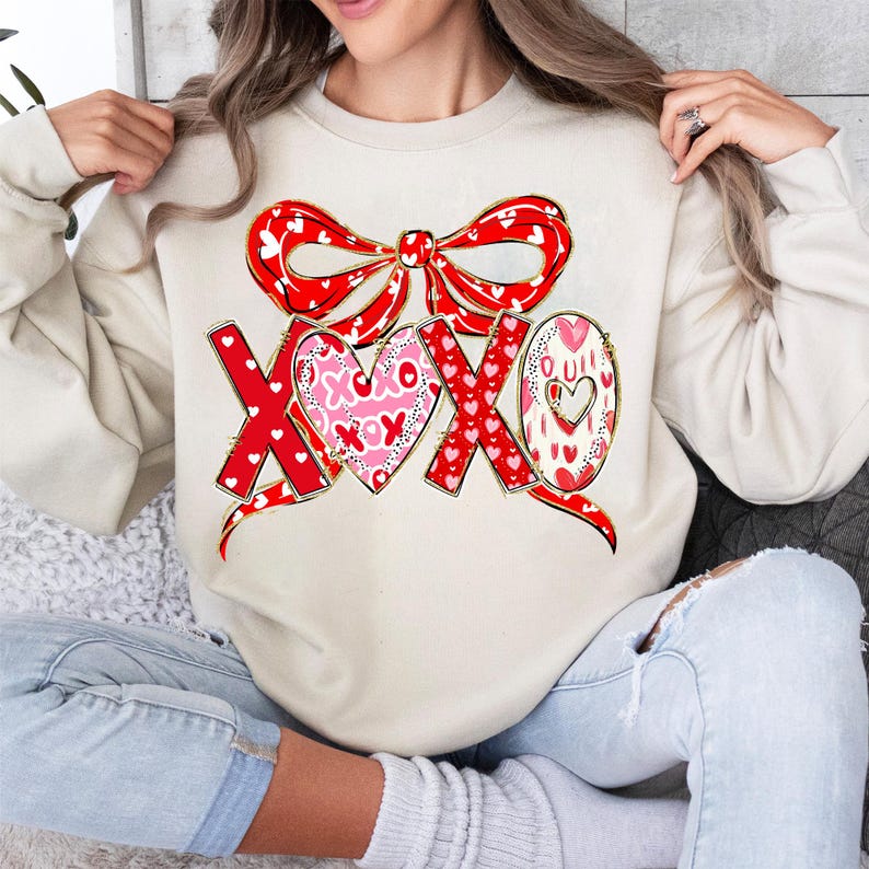 Preppy XOXO Valentine Png, Valentine Doodle Png, Cupid Png, Teddy Bear ...