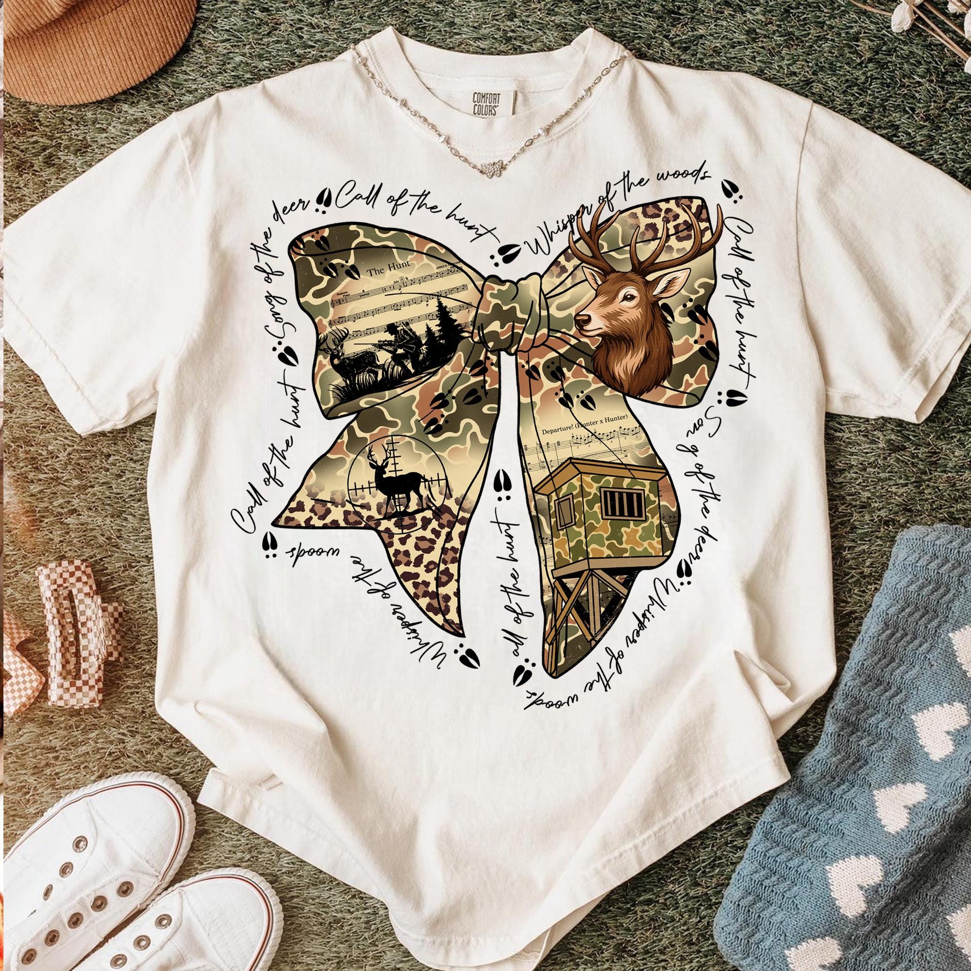 Vintage Camo Hello Hunting Coquette Png, Whisper of the Woods Png, Call ...