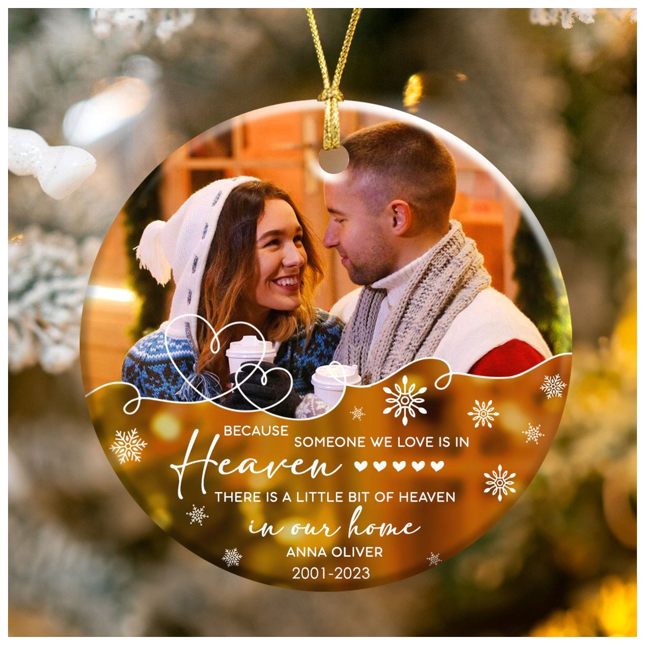Personalized Memorial Christmas Ornament PNG, Custom Memorial Photo ...