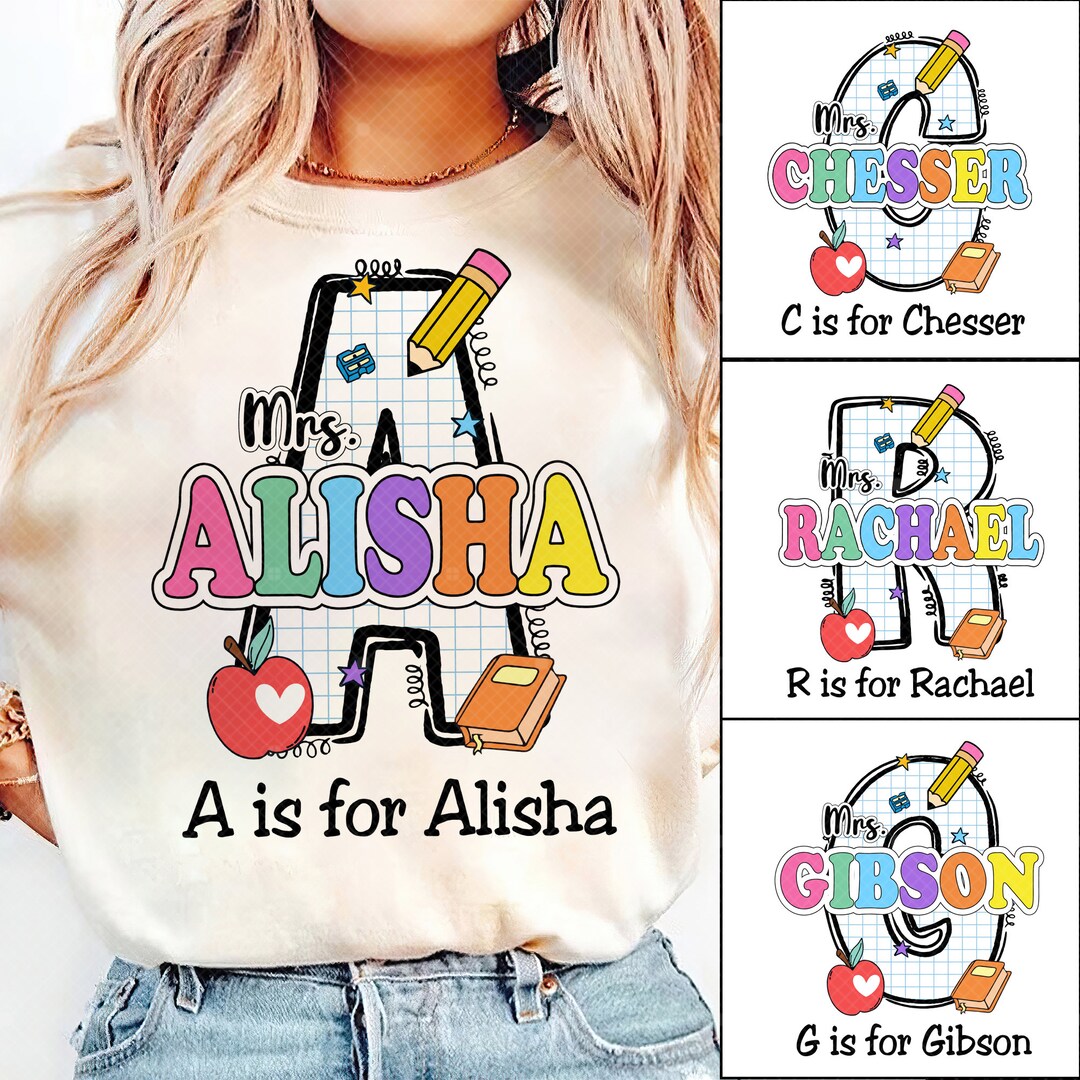 Personalized Teacher Design Png, Custom Teacher Name Png, Kids Back to ...