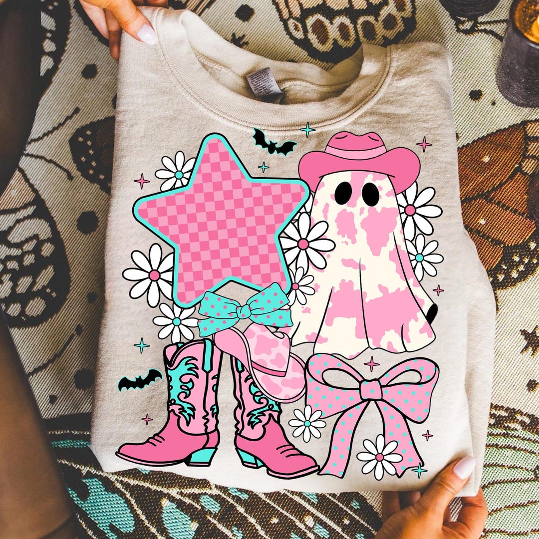 Cowgirl Ghost PNG, Western Halloween Digital Download, Pink Cowboy ...