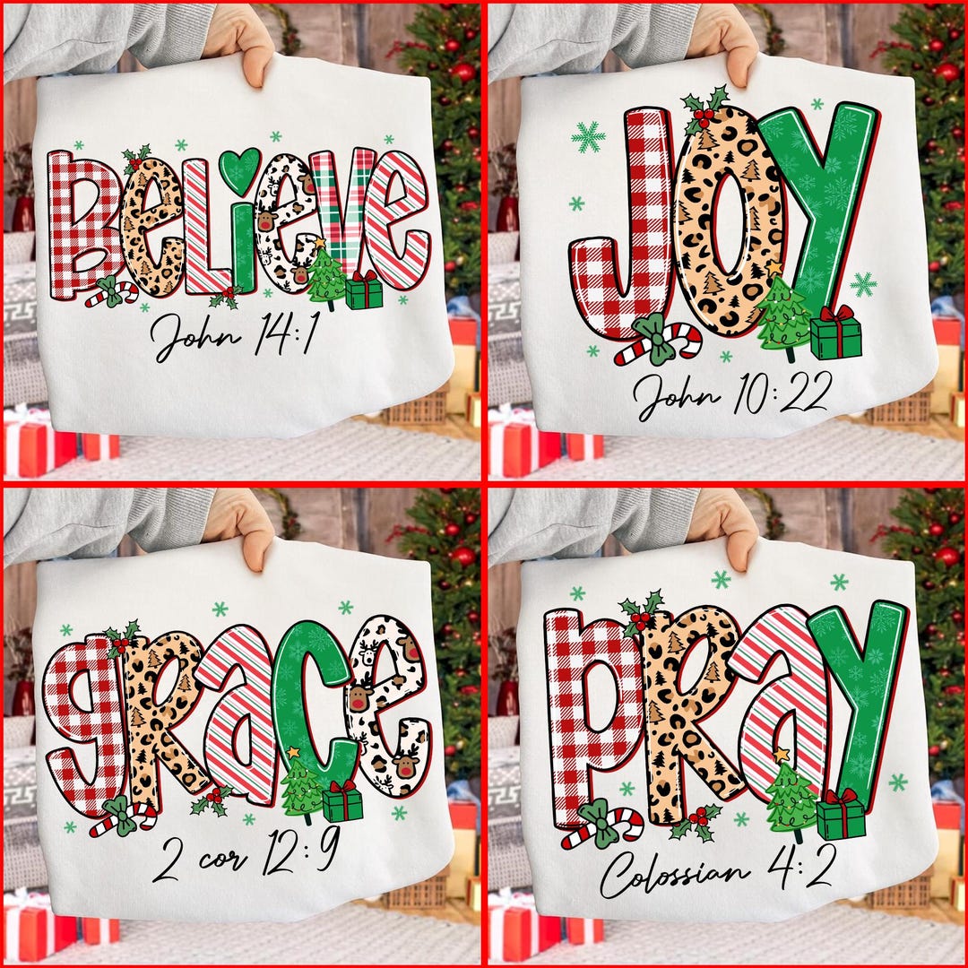 Preppy Christian Christmas Bundle Png, Floral Christmas Png, Bible ...