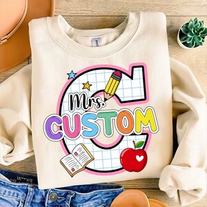 Personalized Teacher Design Png, Custom Teacher Name Png, Back to ...