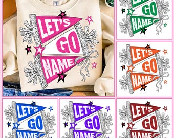 Personalized Let's Go Flag Png Bundle, Game Day Png, Sport Team/school ...
